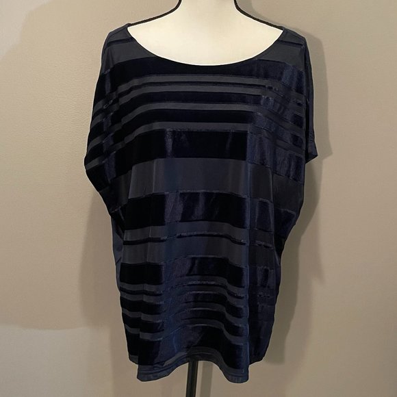 Simply Emma | Tops | Simply Emma Lined Semi Sheer Striped Sht Sleeve ...